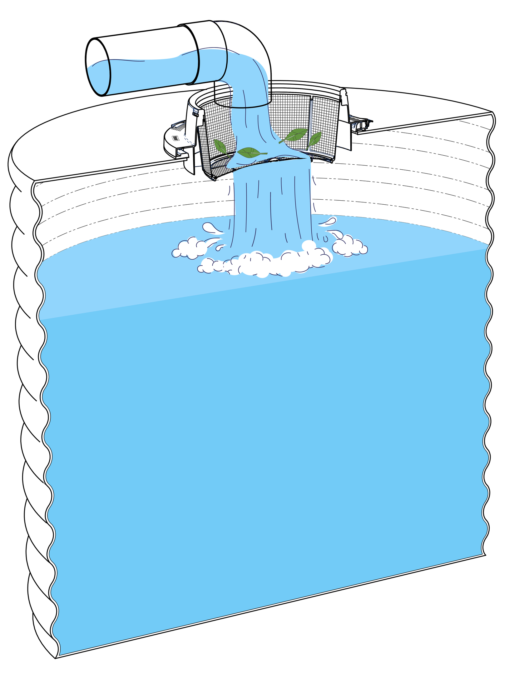 High Wall Tank Screen 360 Kit with Screw Down Ring 400mm / 16 inch ...